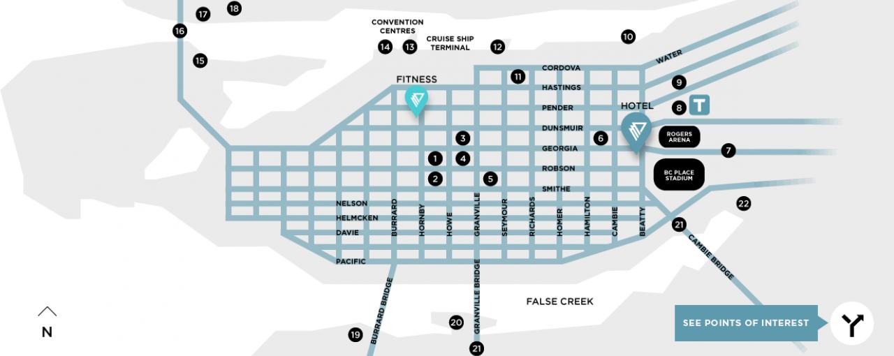 Landmarks and Points of Interest Near YWCA Hotel Vancouver
